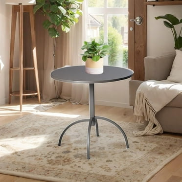 Costway Outdoor 34'' Round Patio Dining Table, Metal Frame with ...