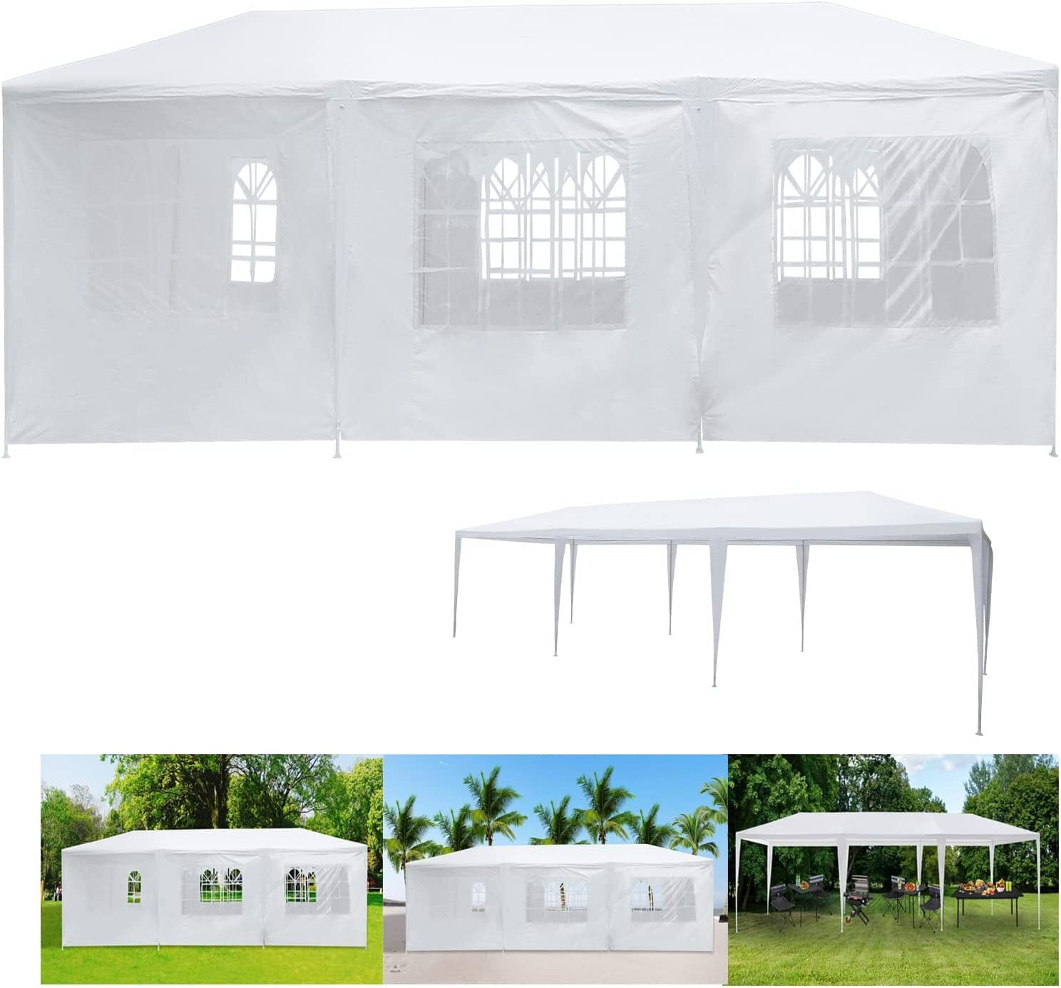 Patio Canopy 3x9m Waterproof Party Tent Outdoor Tent for Partie/BBQ ...
