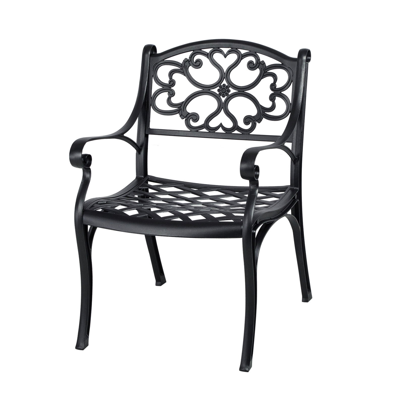 Patio Cast Aluminum Dining Chairs, Outdoor Bistro Chairs Set with ...