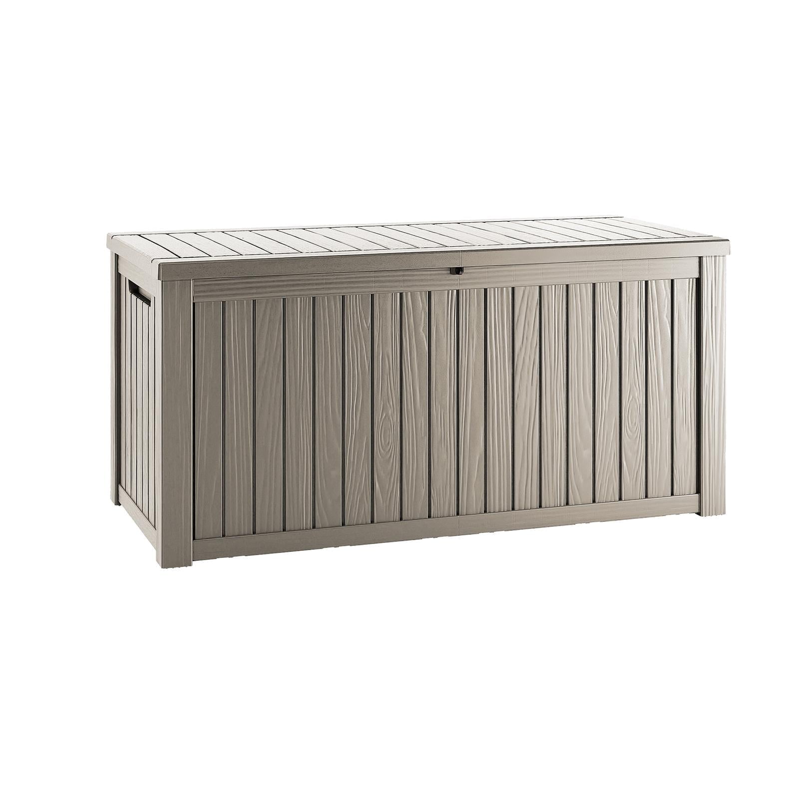 Decksplore Casual 180 Gallon Lockable Resin Deck Box, Waterproof ...