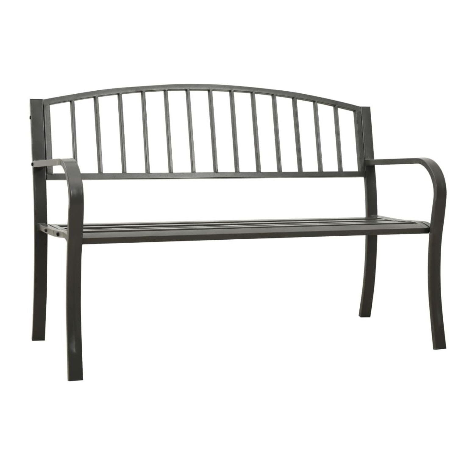 Patio Chair 49.2", Steel Outdoor Seating, Gray Modern Patio Furniture ...