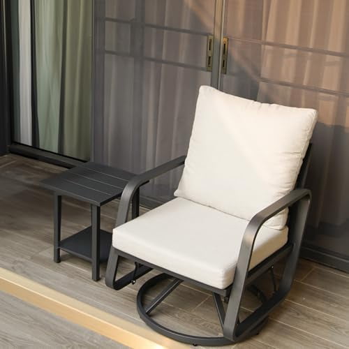 Patio Chair Swivel Rocker Sets: 2Pieces Aluminum Alloy Ensemble with ...