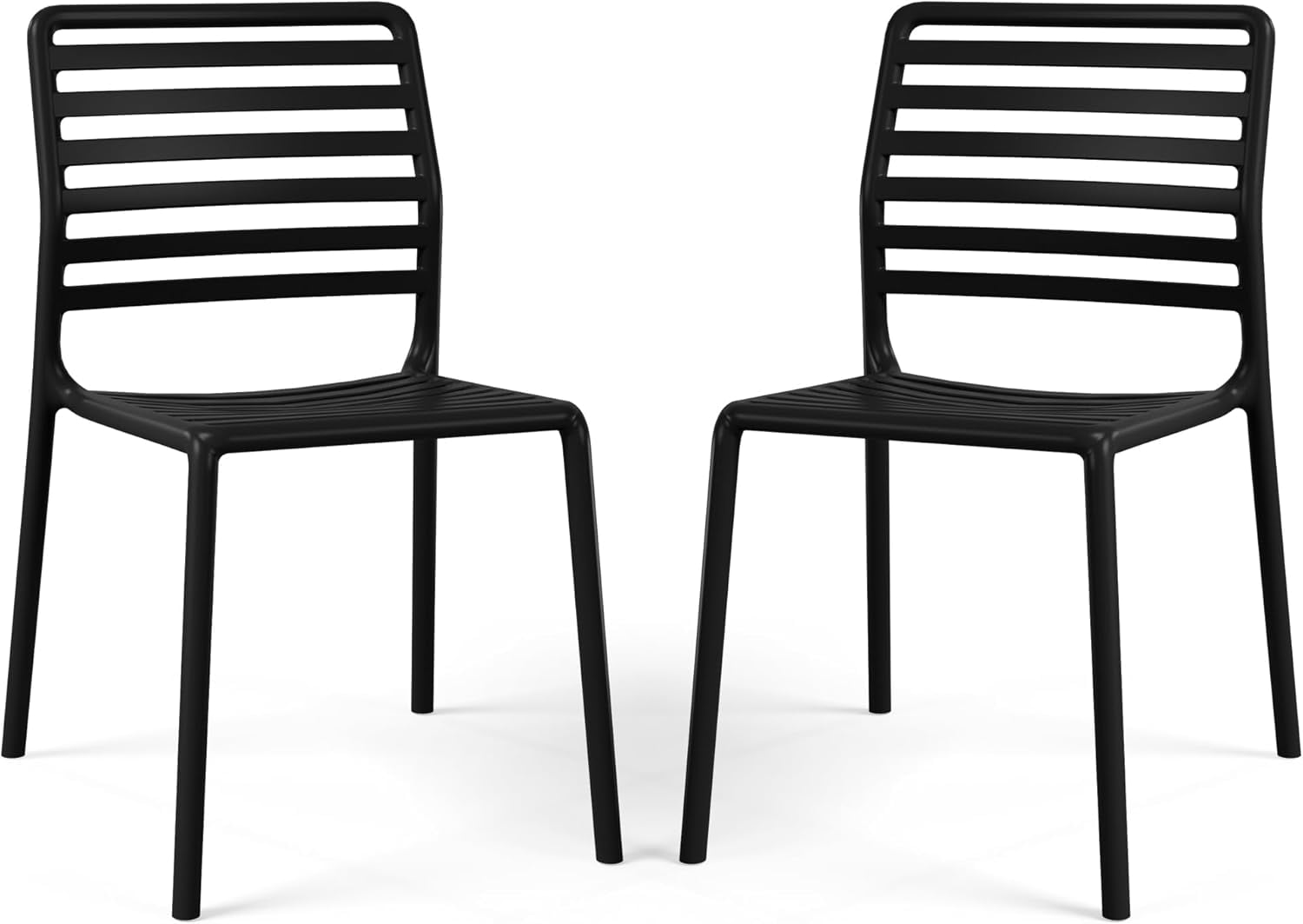 Patio Chairs for Outdoors, Stackable Balcony Chairs Set of 2, Modern ...