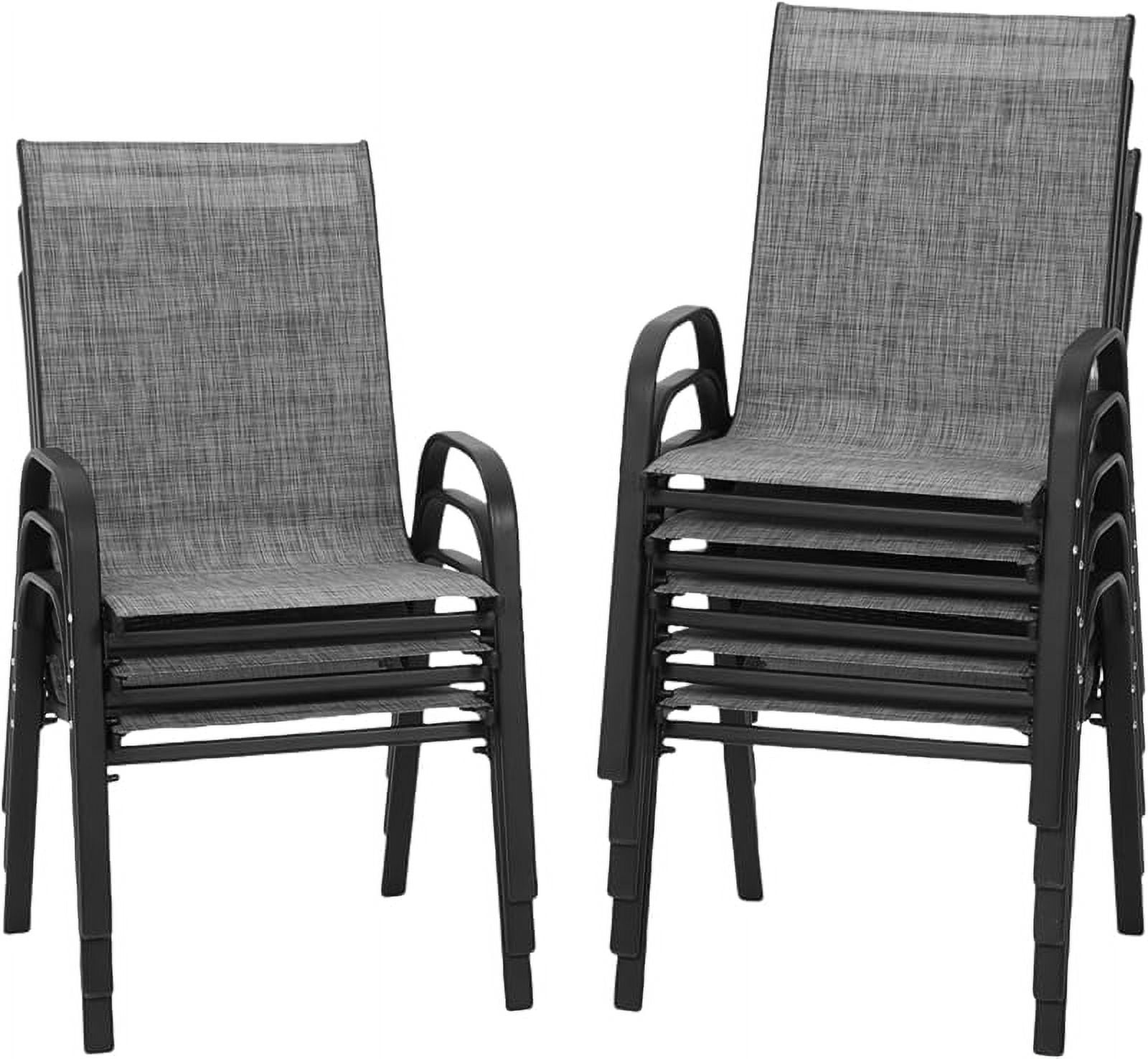 Patio Chairs Set of 4, Outdoor Stackable Dining Chairs for All Weather ...