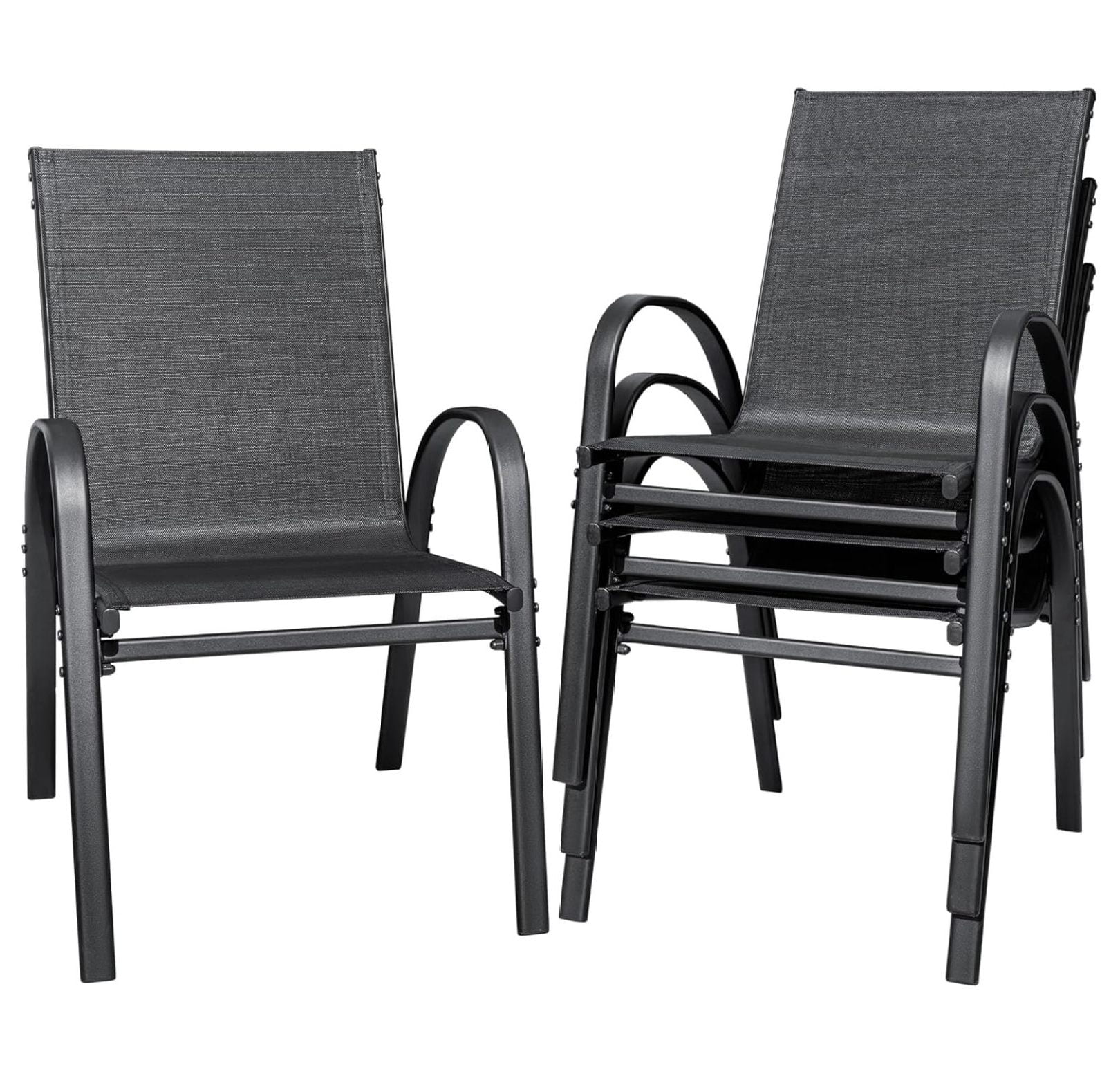 Patio Chairs Teslin Stackable Outdoor Chairs Dining Chairs Set of 4 for ...
