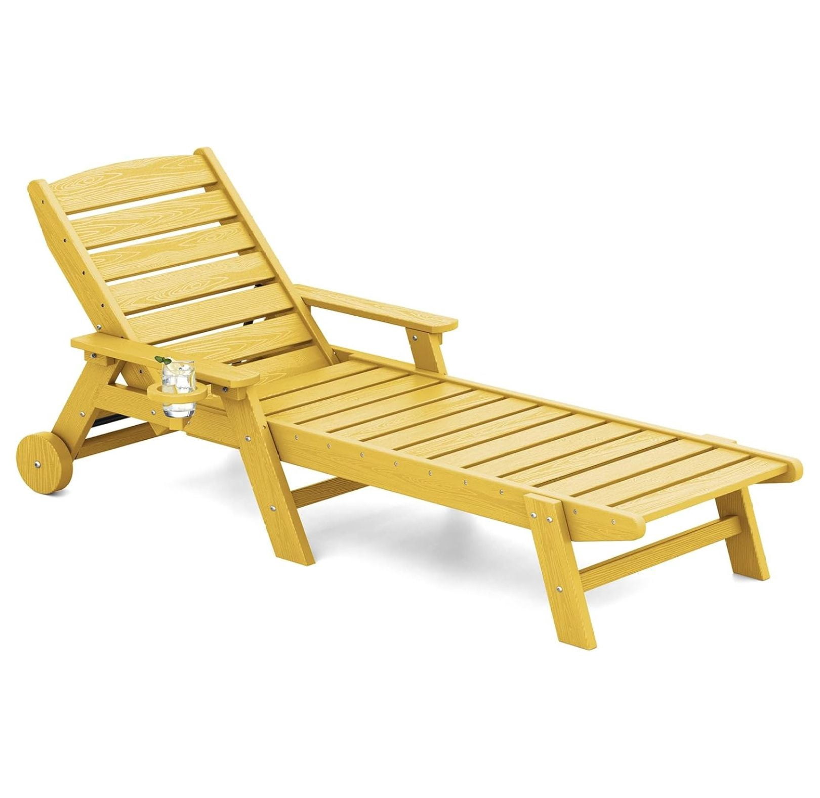 Patio Chaise Lounge Chair, 5 Positions Adjustable Outdoor Lounge Chair ...