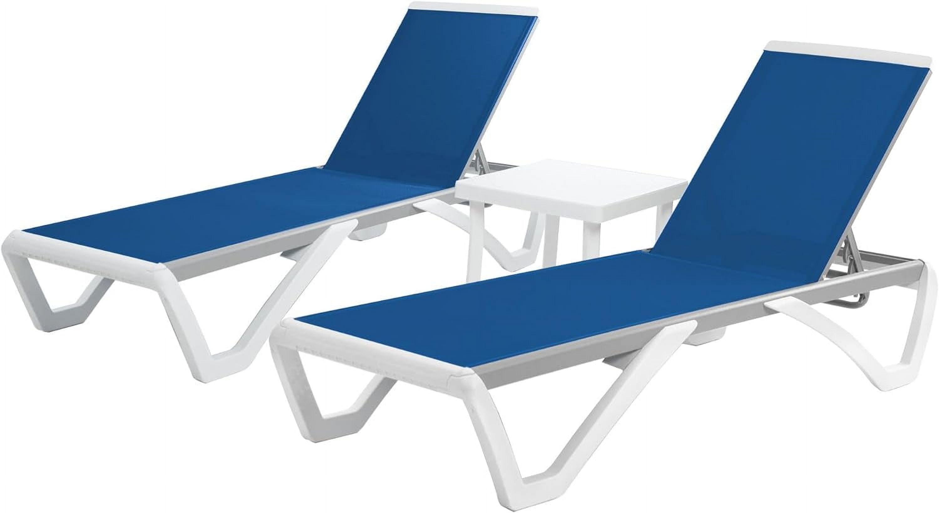 Patio Chaise Lounge Chair - Full Alumium & Resin Legs Outdoor Reclining ...