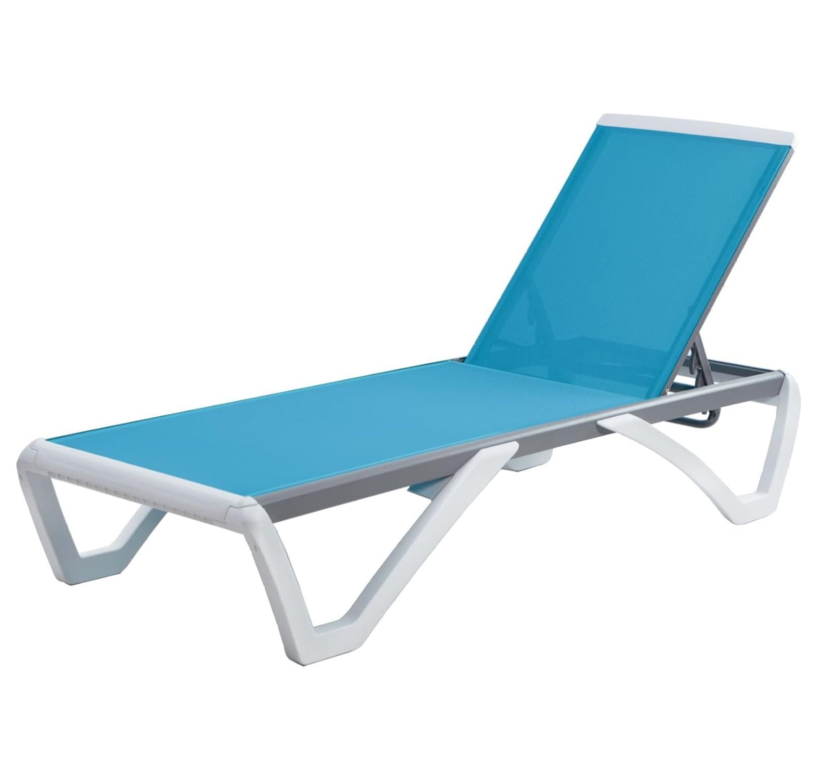Patio Chaise Lounge Chair - Full Flat Alumium & Resin Legs, Outdoor ...