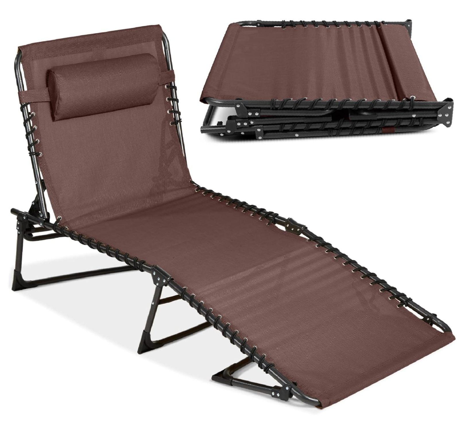 Patio Chaise Lounge Chair, Portable Outdoor Folding Recliner for Lawn ...