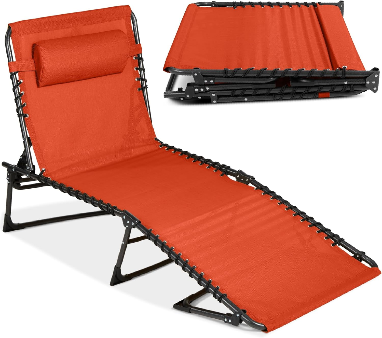 Patio Chaise Lounge Chair, Portable Outdoor Folding Recliner for Lawn ...