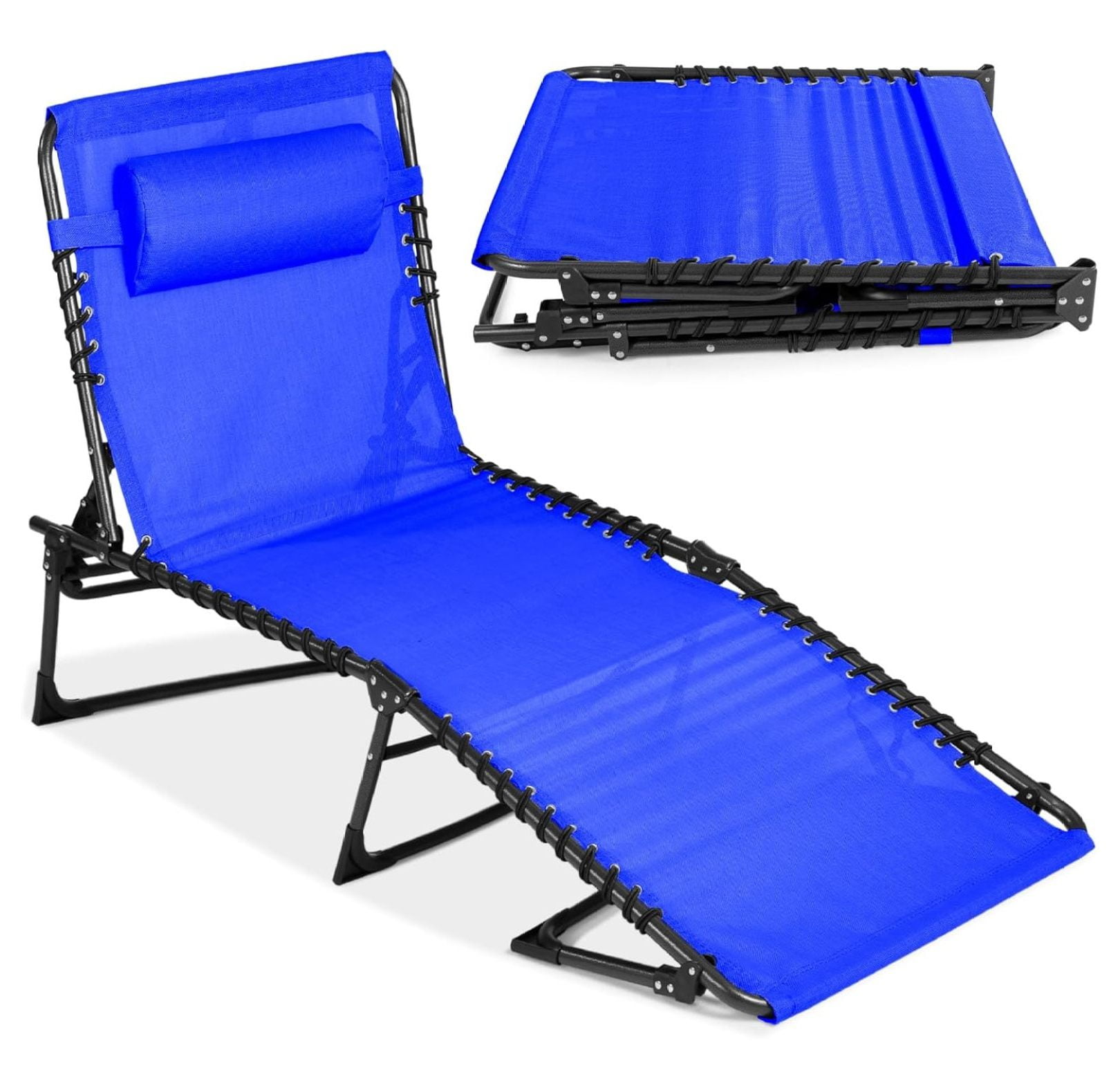 Patio Chaise Lounge Chair, Portable Outdoor Folding Recliner for Lawn ...