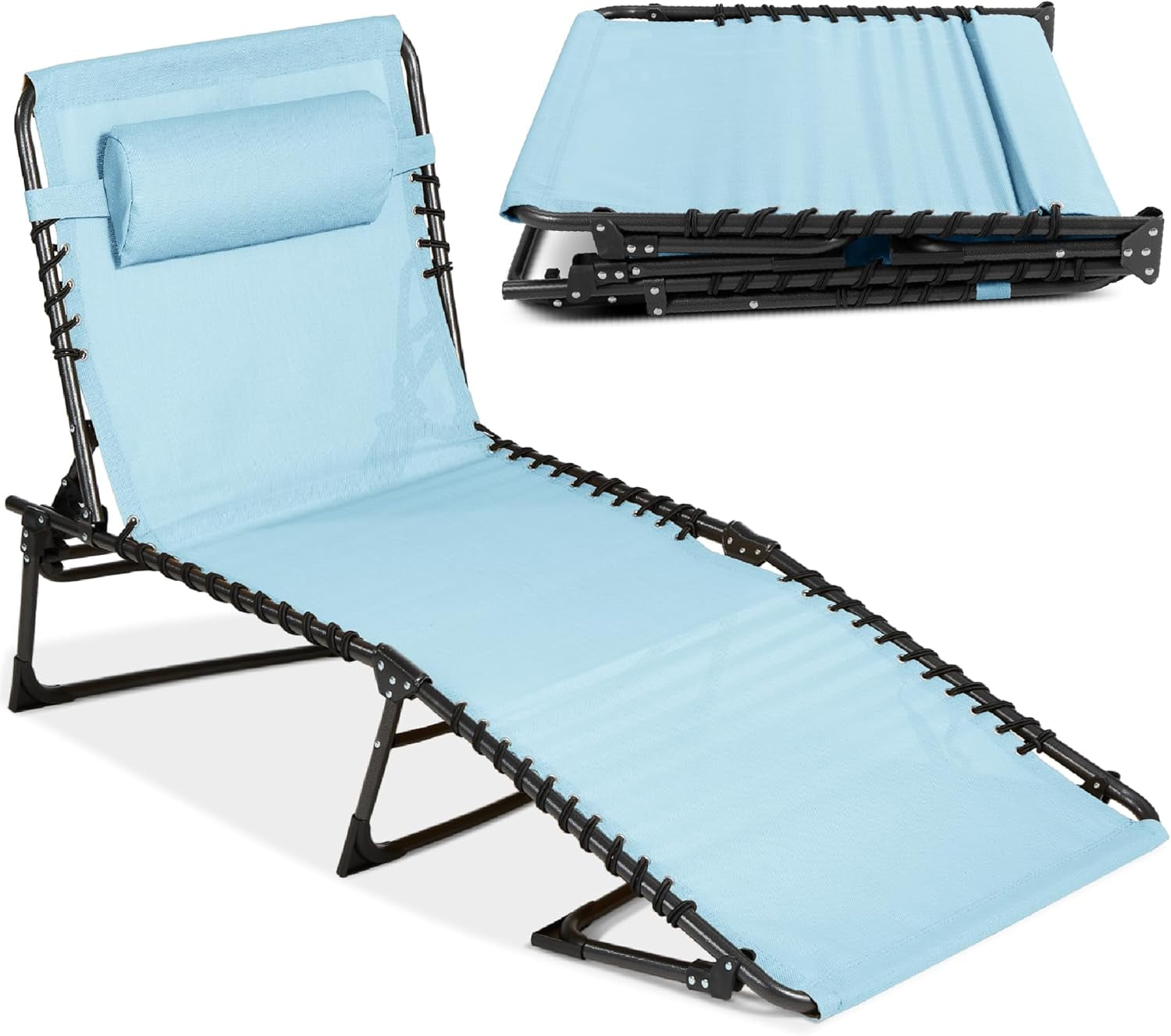 Patio Chaise Lounge Chair, Portable Outdoor Folding Recliner for Lawn ...