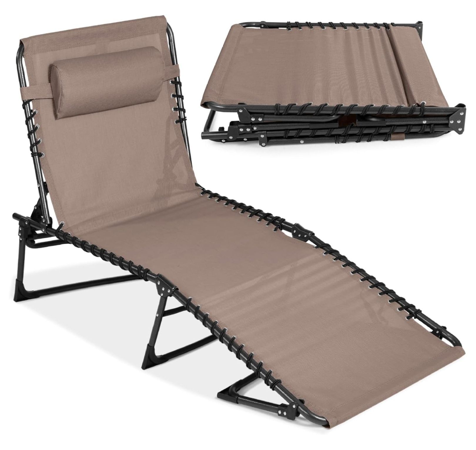 Patio Chaise Lounge Chair, Portable Outdoor Folding Recliner for Lawn ...