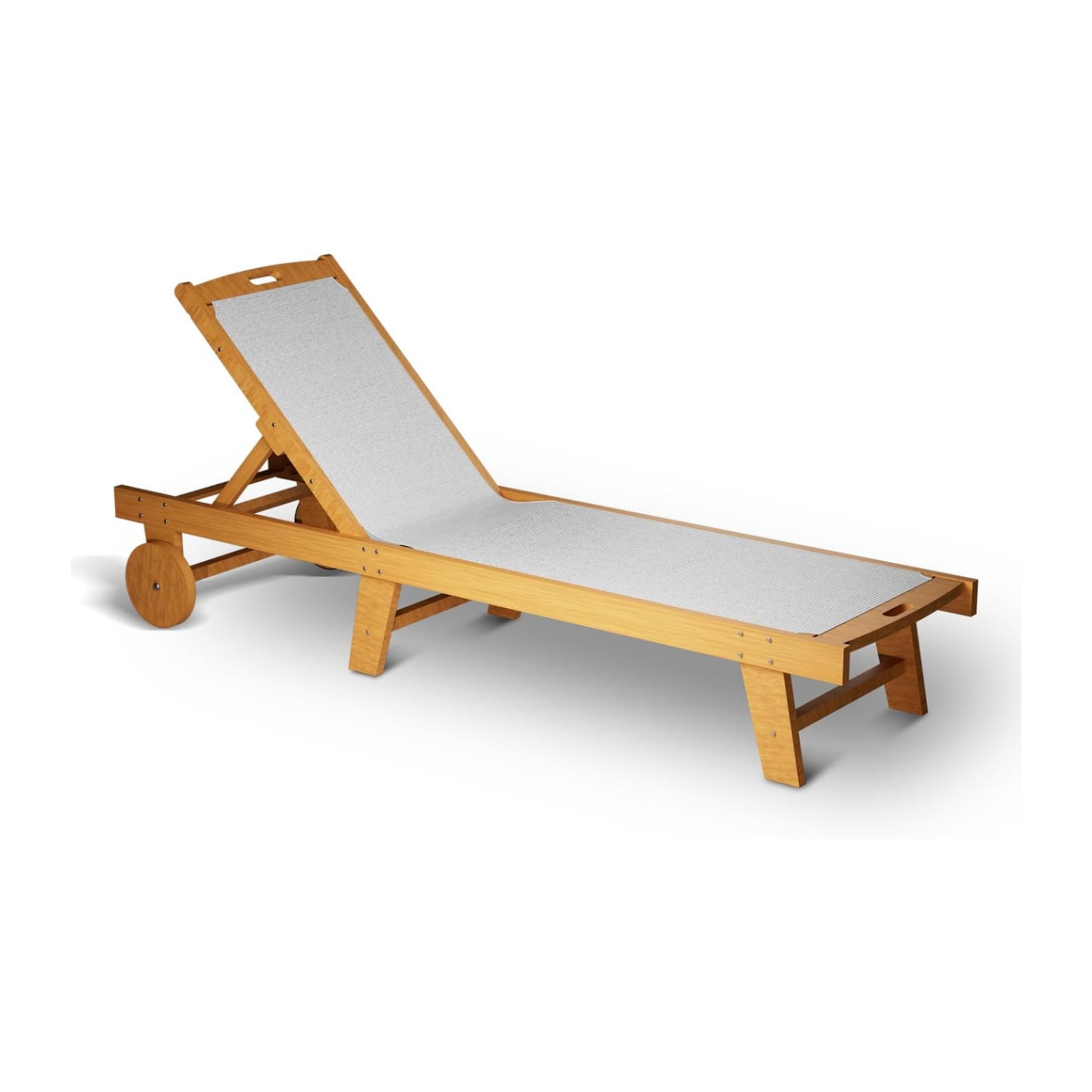 Patio Chaise Lounge Chair Recliner 79x24in Acacia Wood, Outdoor ...