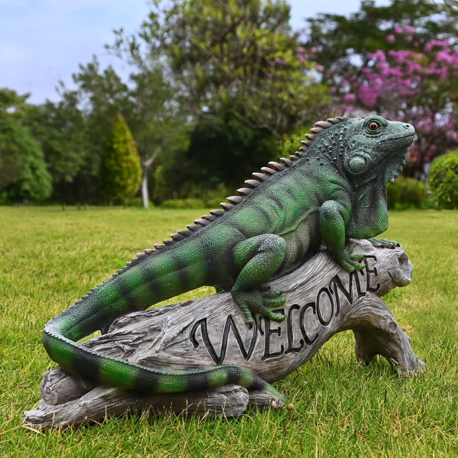 Patio Chameleon Figurine Garden Decor Lizard Outdoor Statue Yard ...