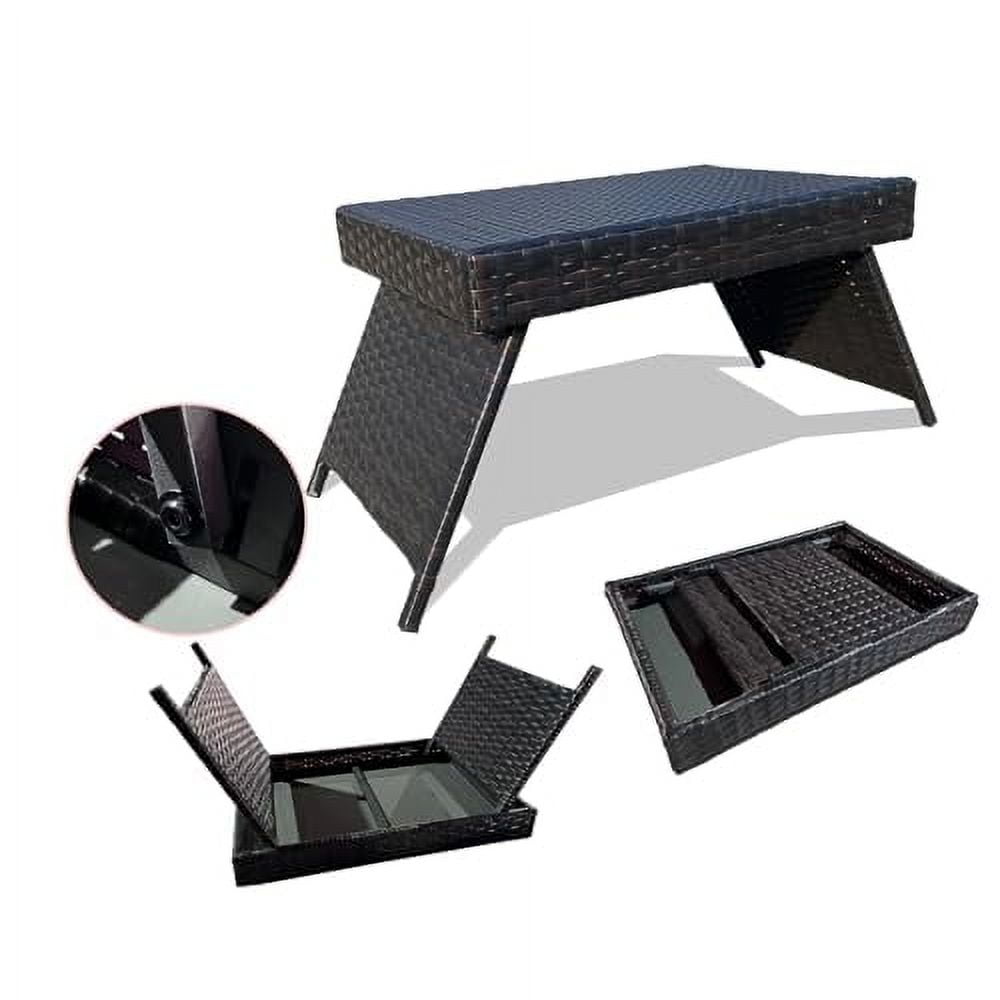 Patio Coffee Tables Outdoor Side Tables Wicker Foldable Coffee Table ...