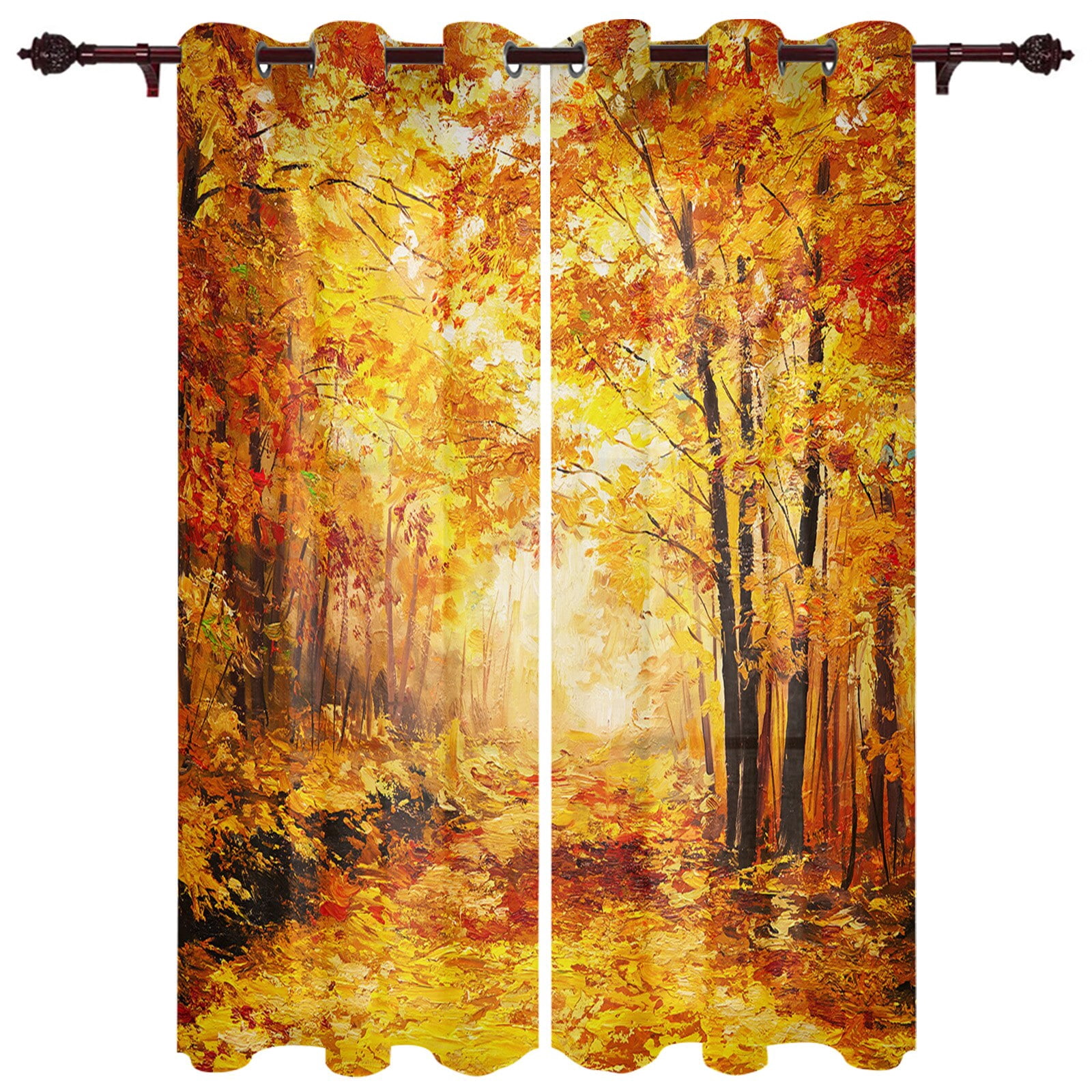 Patio Curtain Big Tree Lawn Lake Nature Kitchen Curtains In The Modern ...