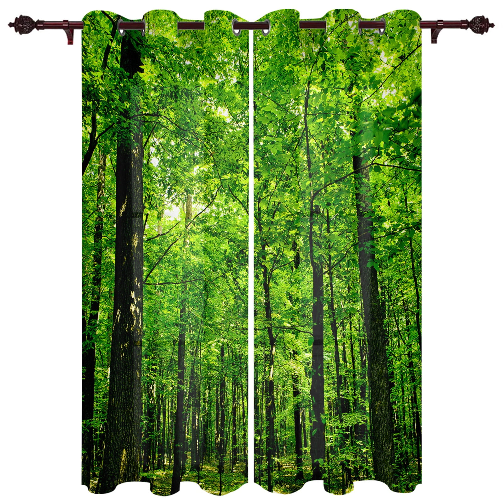 Patio Curtain Big Tree Lawn Lake Nature Kitchen Curtains In The Modern ...