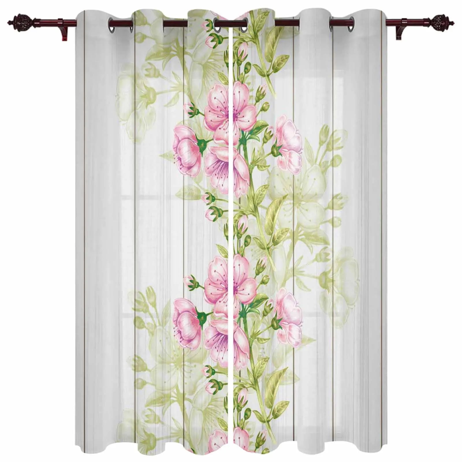 Patio Curtain Flowers Pillars Classical Kitchen Curtains In The Modern ...