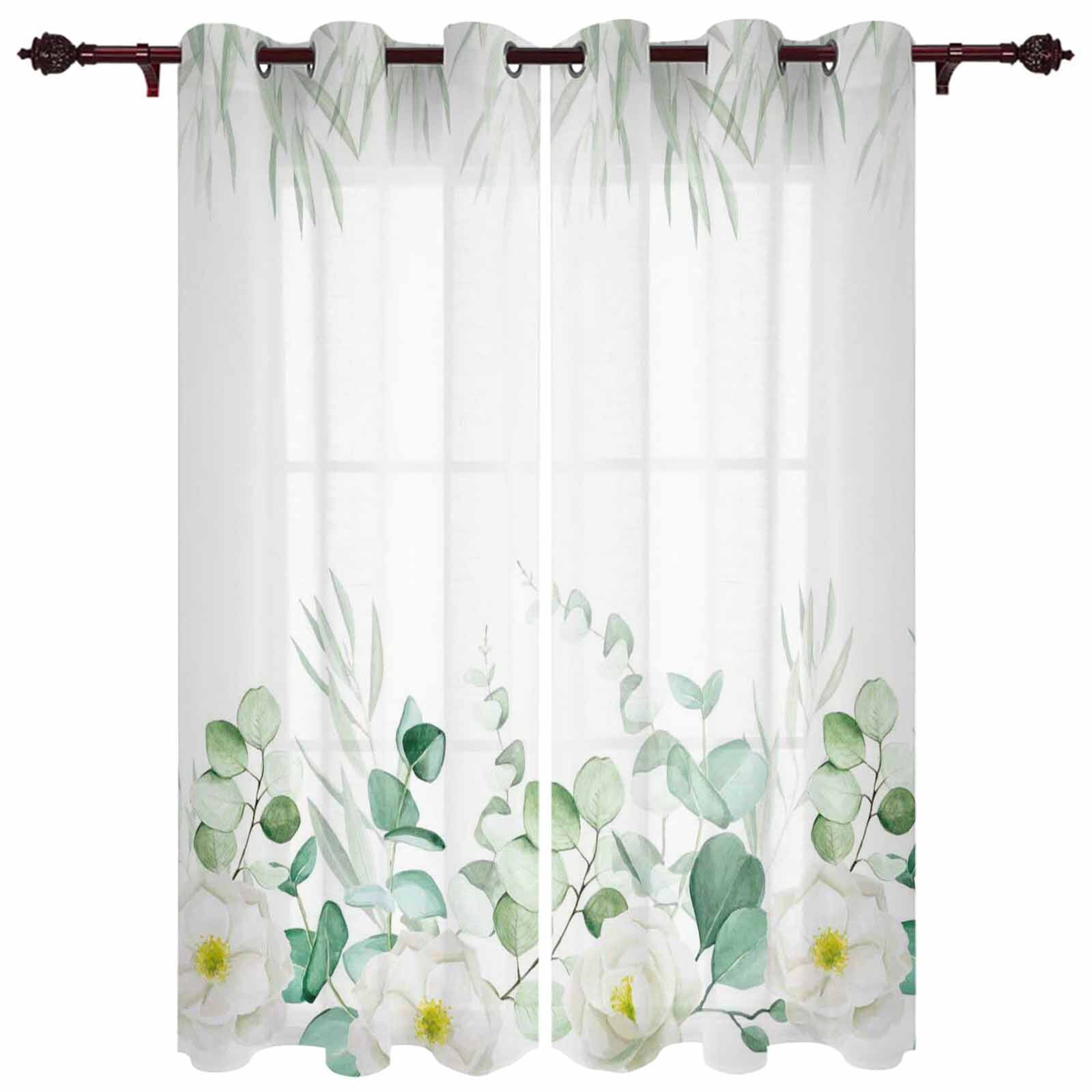 Patio Curtain Flowers Pillars Classical Kitchen Curtains In The Modern ...