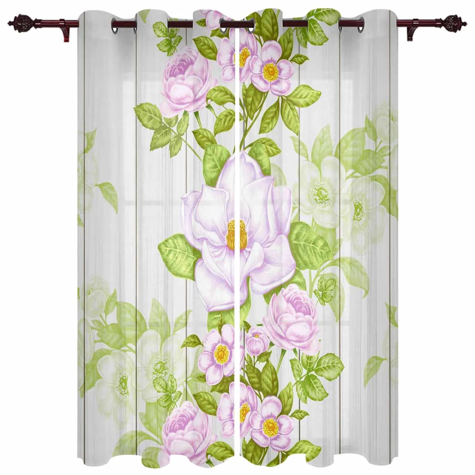 Patio Curtain Flowers Pillars Classical Kitchen Curtains In The Modern ...