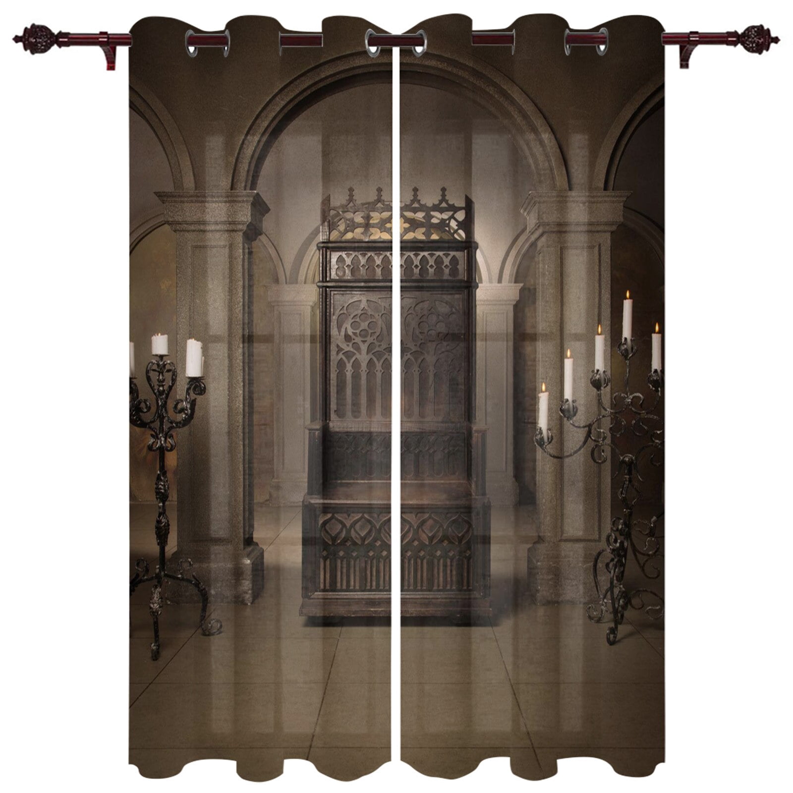 Patio Curtain Medieval Castle Palace Indoor Living Room Bedroom Kitchen ...