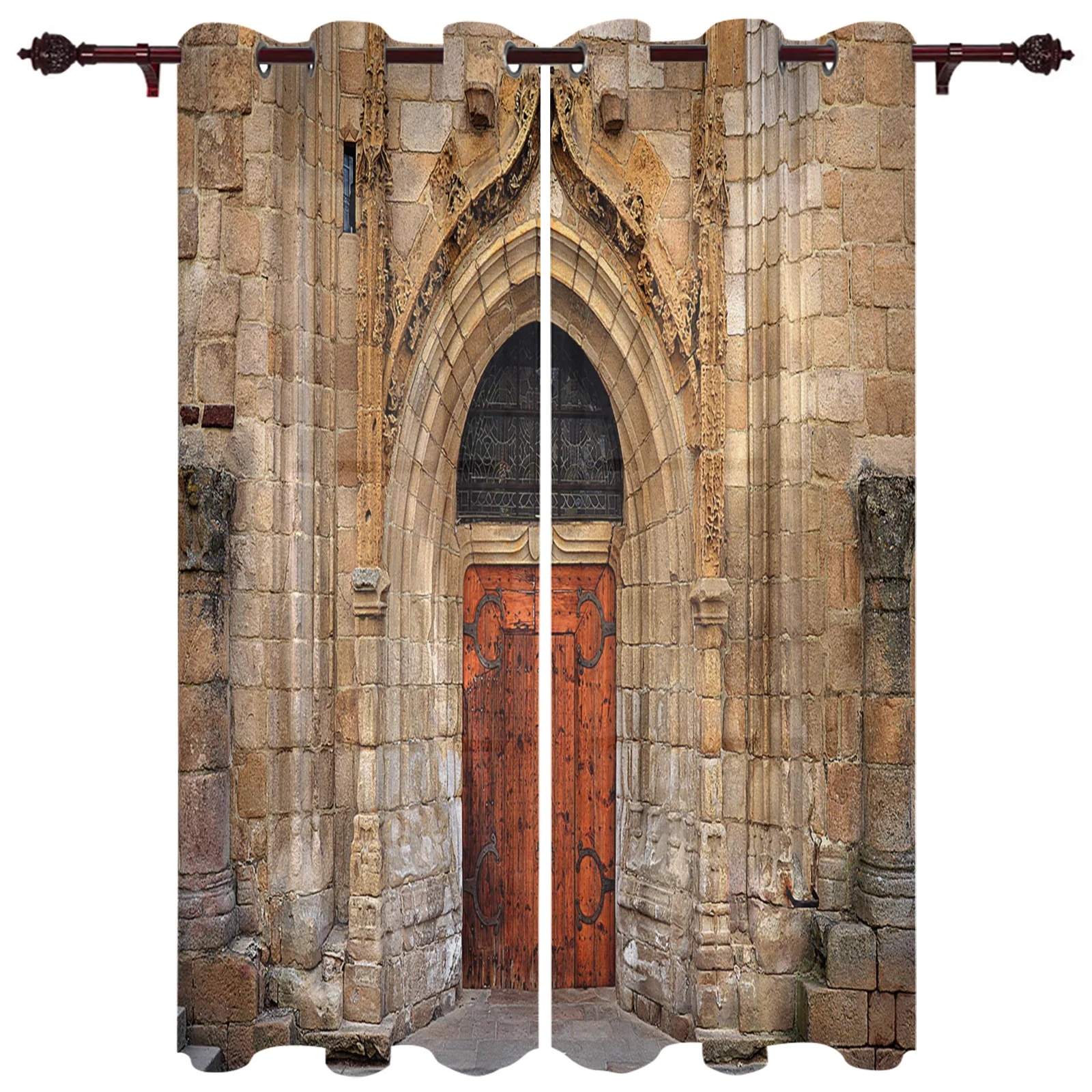 Patio Curtain Medieval Castle Palace Indoor Living Room Bedroom Kitchen ...