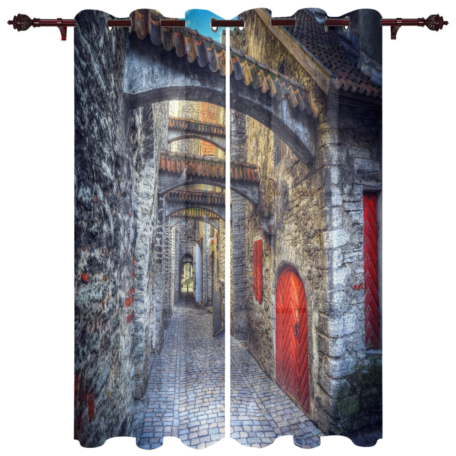 Patio Curtain Medieval Castle Palace Indoor Living Room Bedroom Kitchen ...