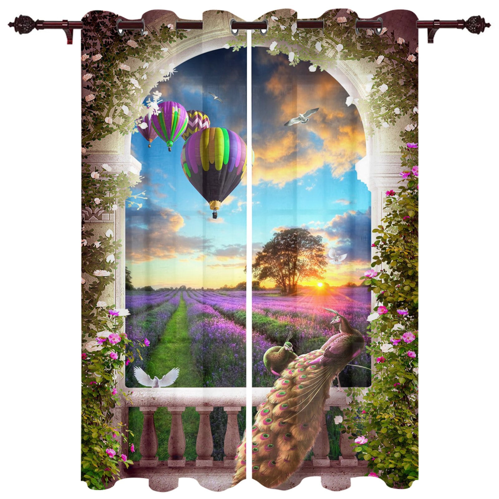 Patio Curtain Medieval Castle Palace Indoor Living Room Bedroom Kitchen ...