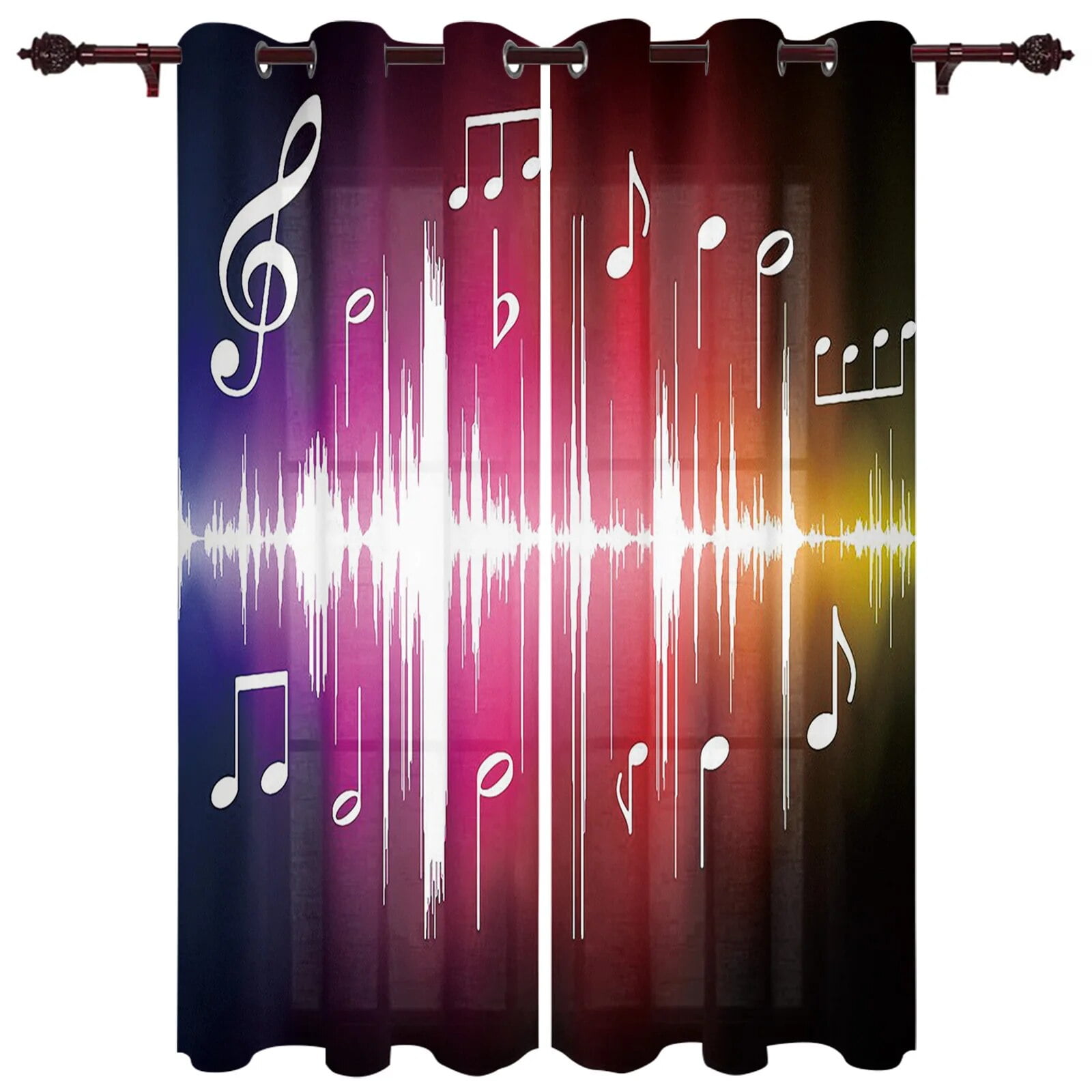 Patio Curtain Music Jumping Notes Indoor Living Room Bedroom Kitchen ...