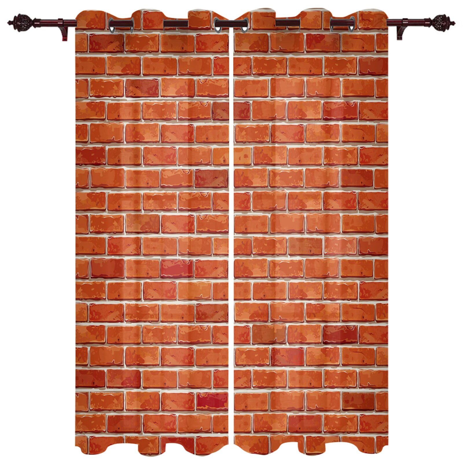 Patio Curtain Red Brick Retro Indoor Living Room Bedroom Kitchen ...
