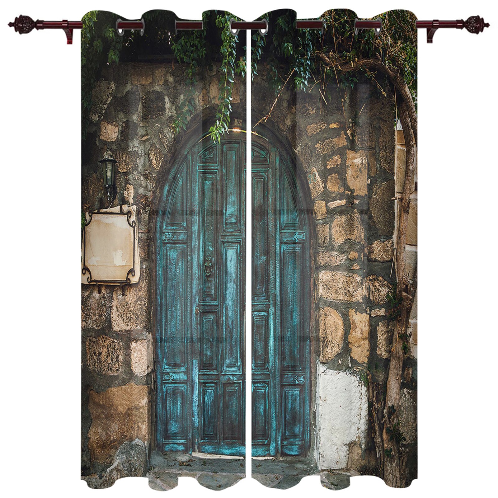 Patio Curtain Red Brick Retro Indoor Living Room Bedroom Kitchen ...