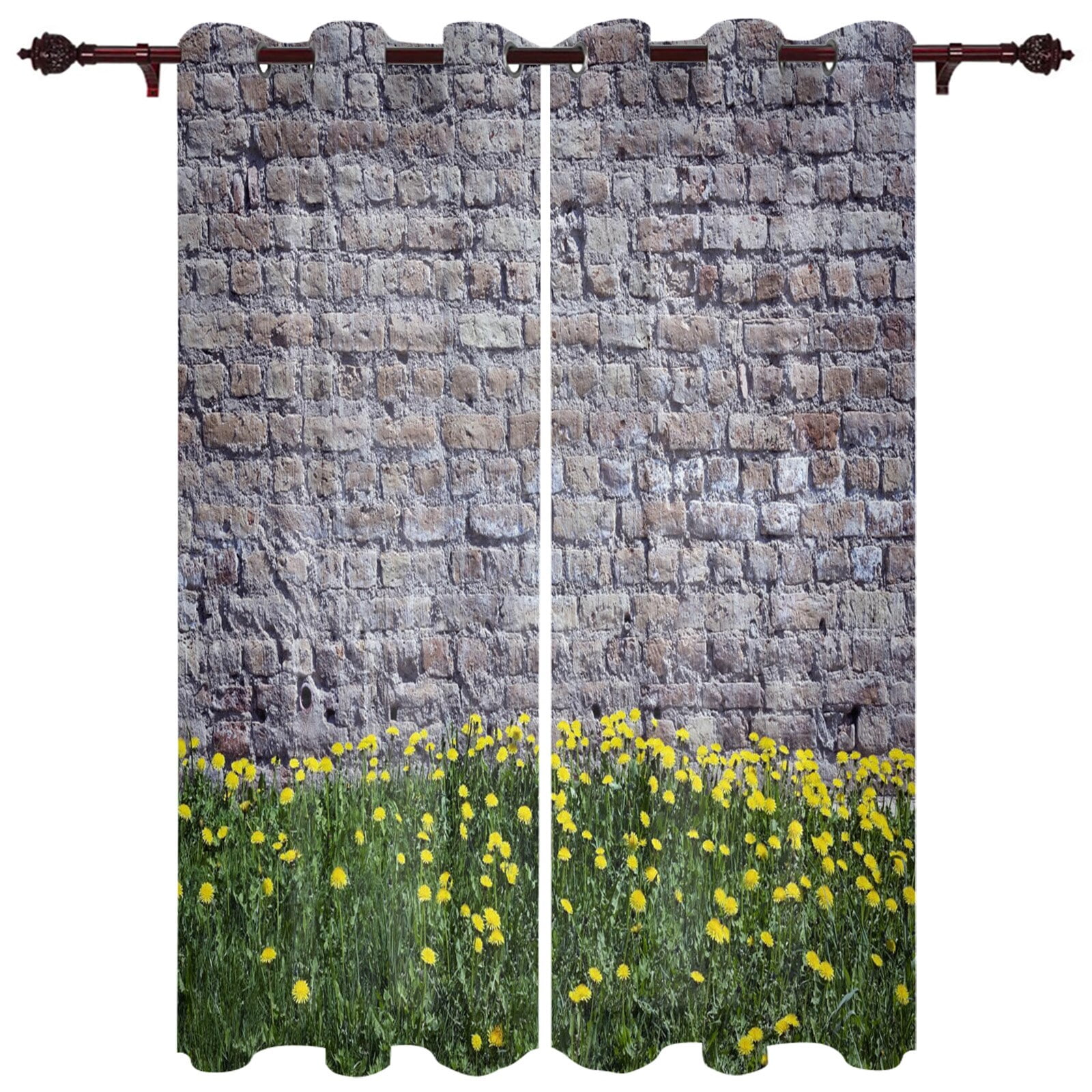 Patio Curtain Red Brick Retro Indoor Living Room Bedroom Kitchen ...