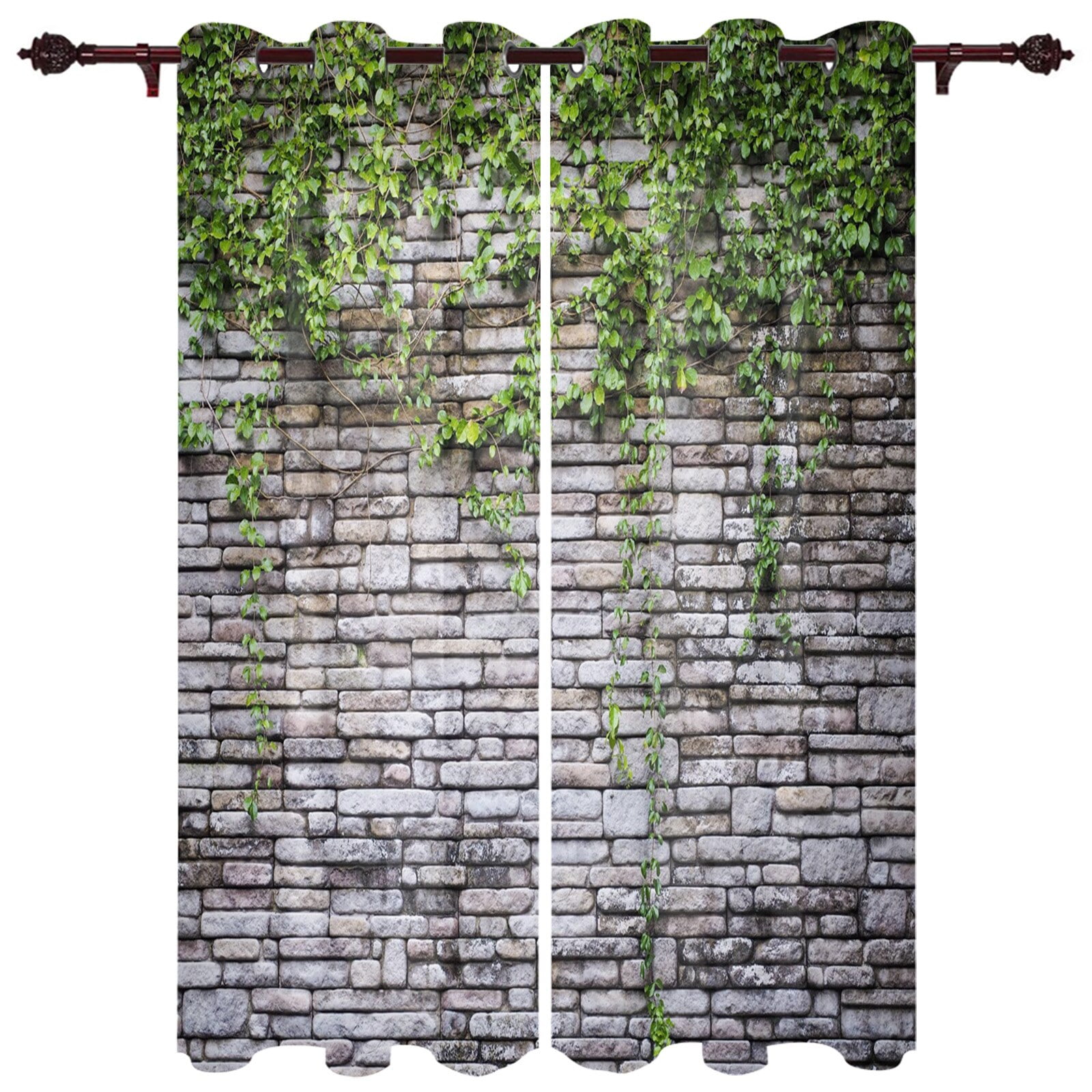 Patio Curtain Red Brick Retro Indoor Living Room Bedroom Kitchen ...