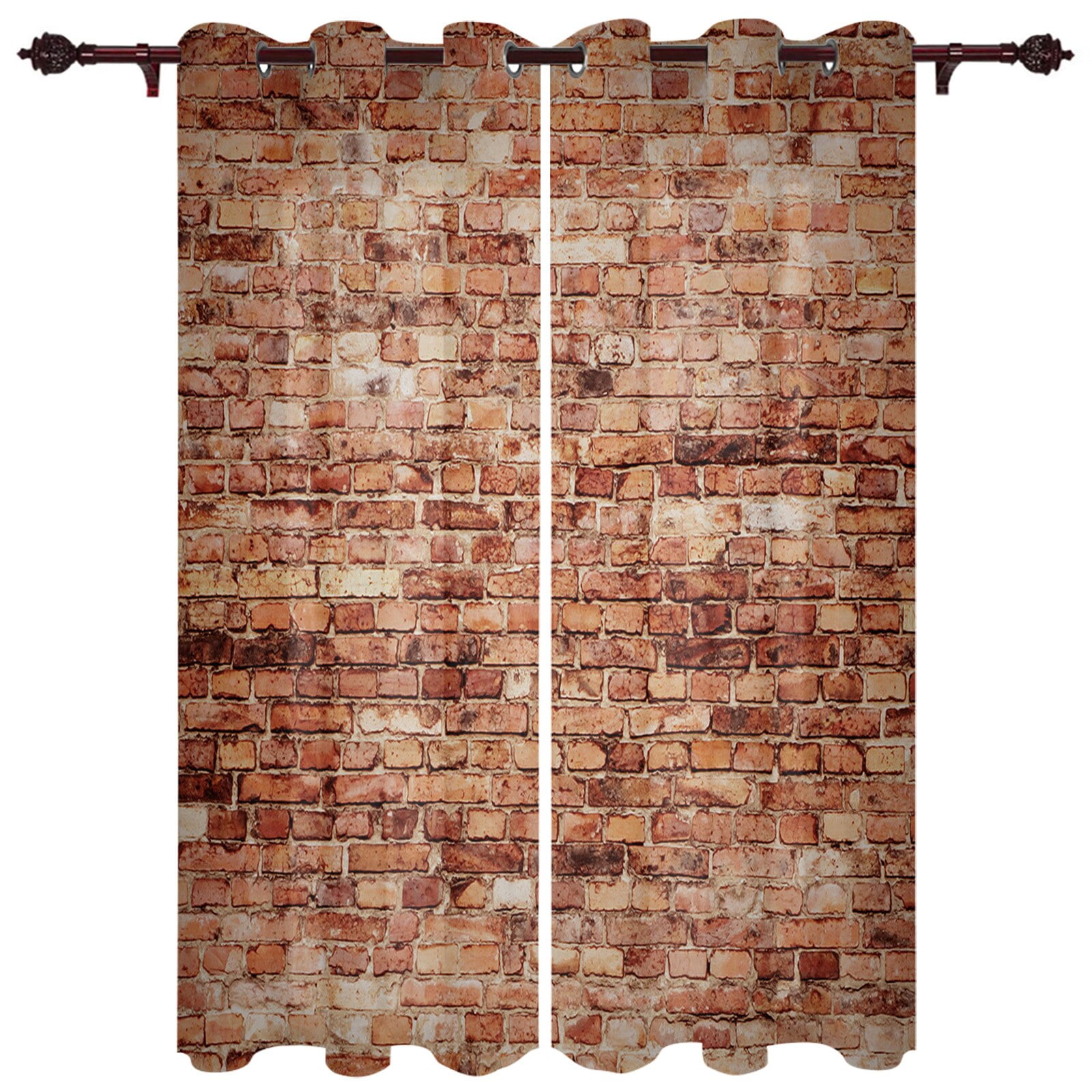 Patio Curtain Red Brick Retro Indoor Living Room Bedroom Kitchen ...