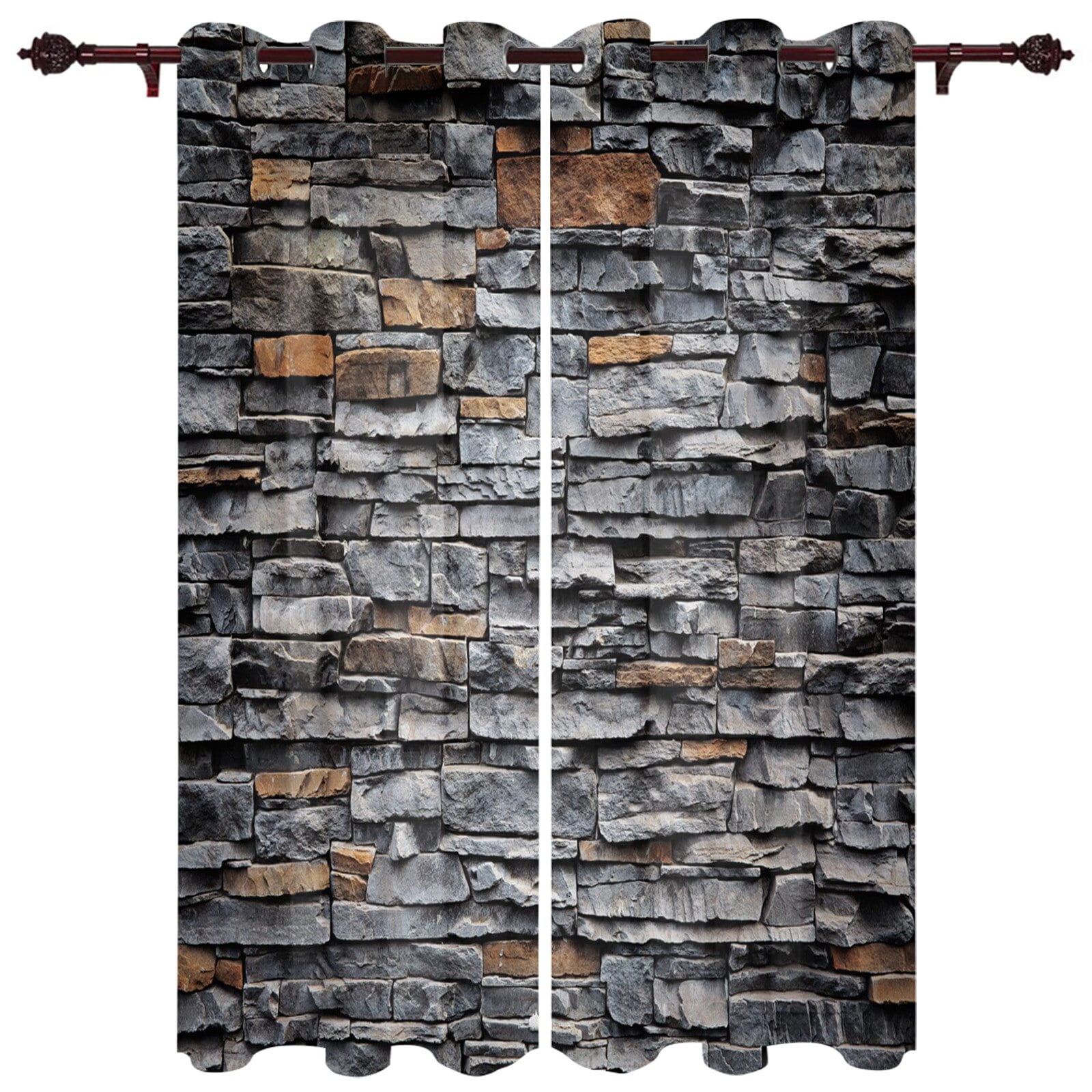 Patio Curtain Red Brick Retro Indoor Living Room Bedroom Kitchen ...