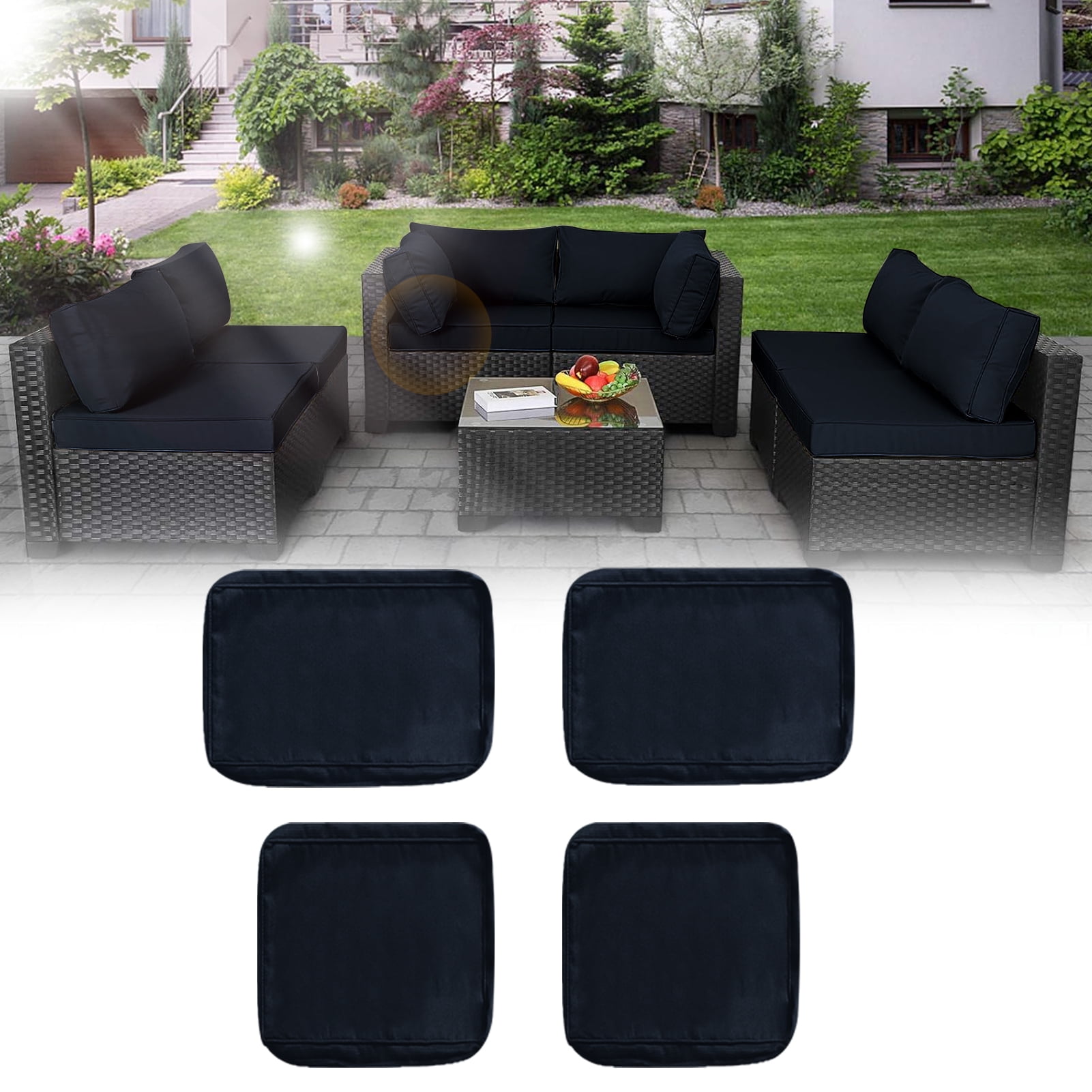 Patio Cushion Covers Replacement, Waterproof Outdoor Cushion Slipcovers ...