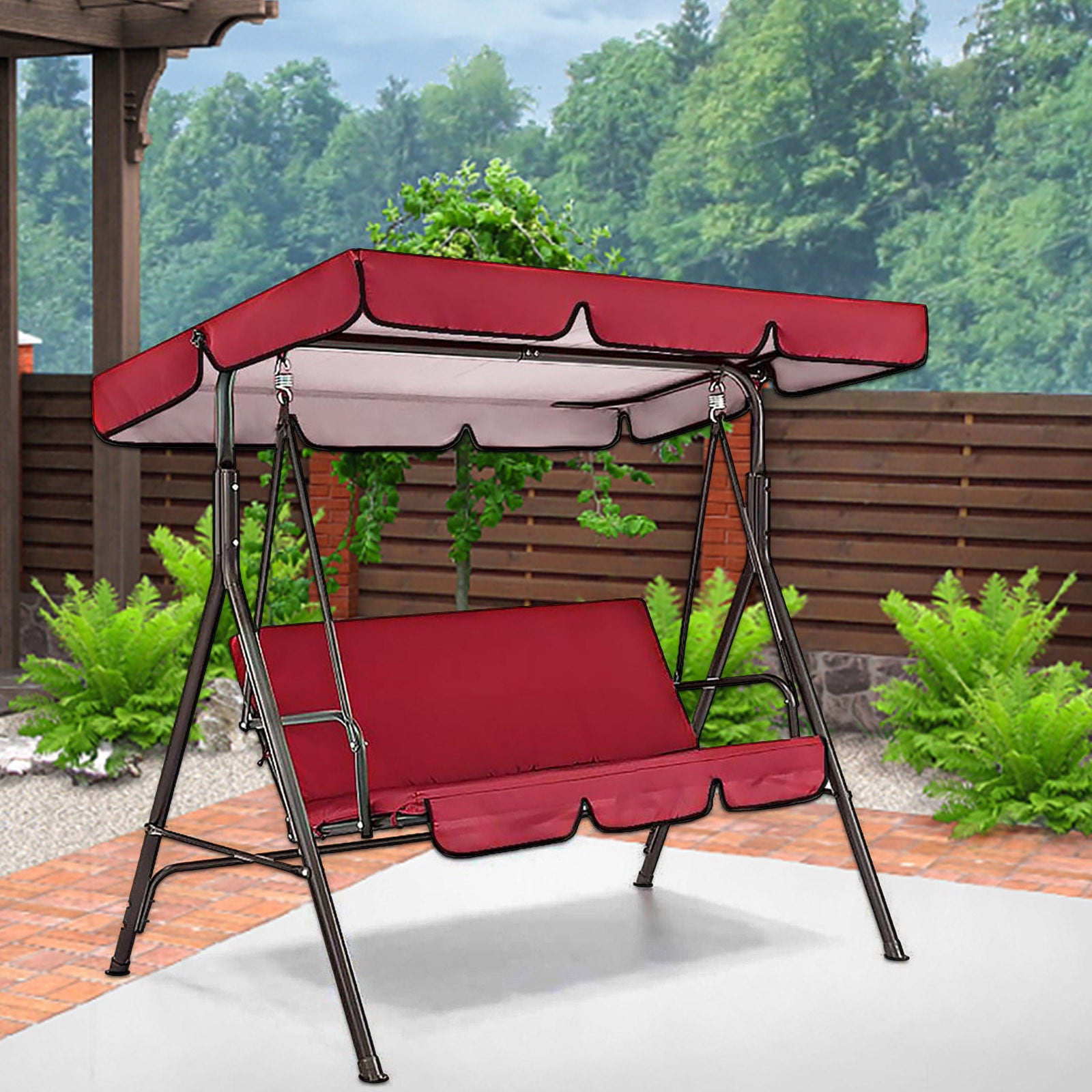 Ruroz Porch Swing with Canopy, Cover Canopy Cover and Garden Chair ...