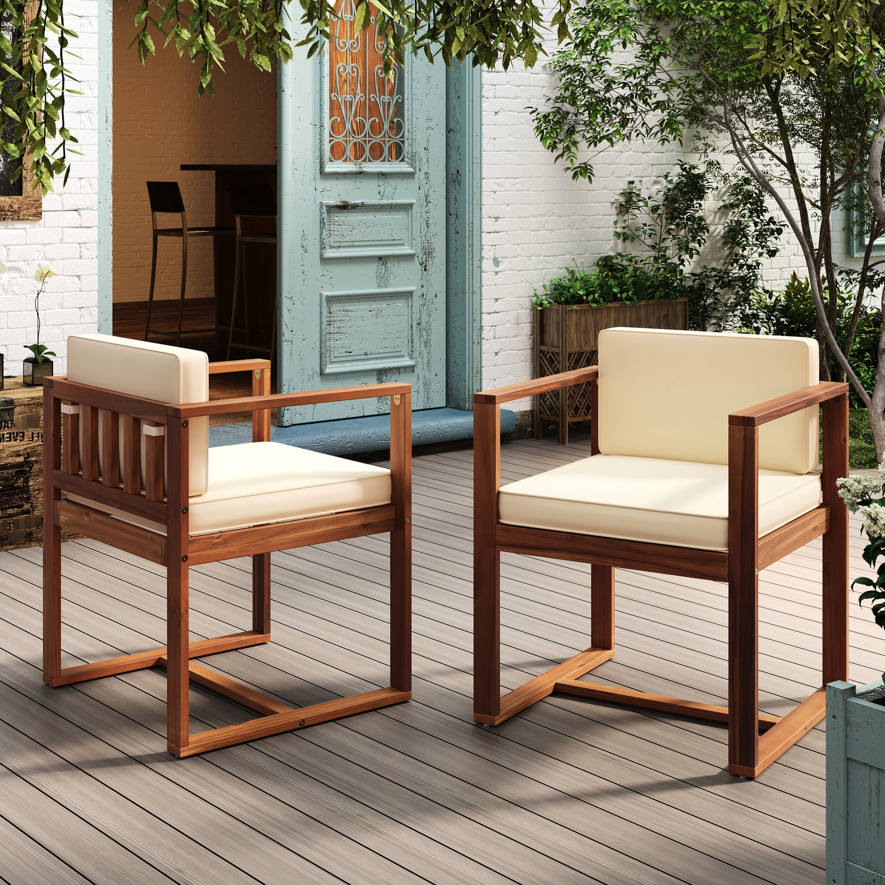 Patio Dining Armchair Set (2 Pieces) | Provide Comfort in Outdoor ...