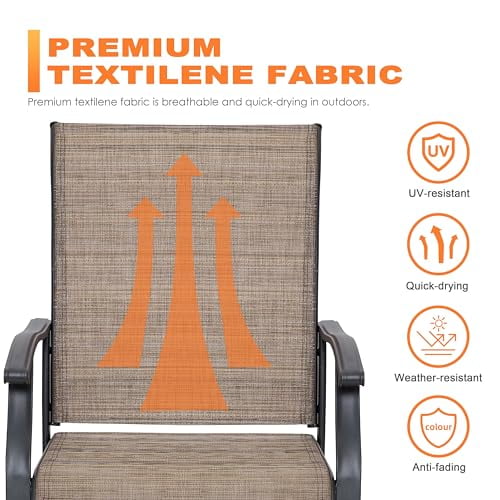 Patio Dining Chairs Set of 2, Indoor/Outdoor Textilene Dining Chairs ...