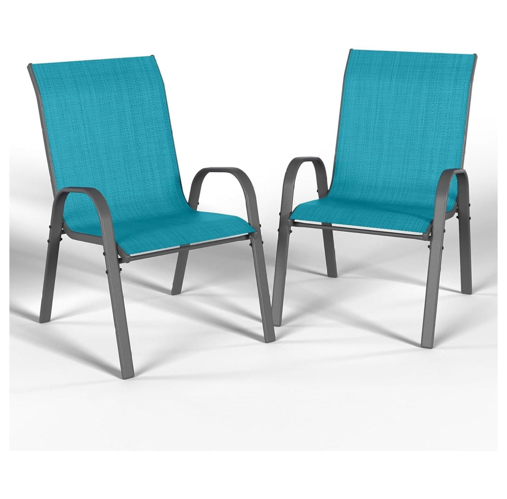 Patio Dining Chairs Set of 2, Stackable Dining Chairs High Back ...