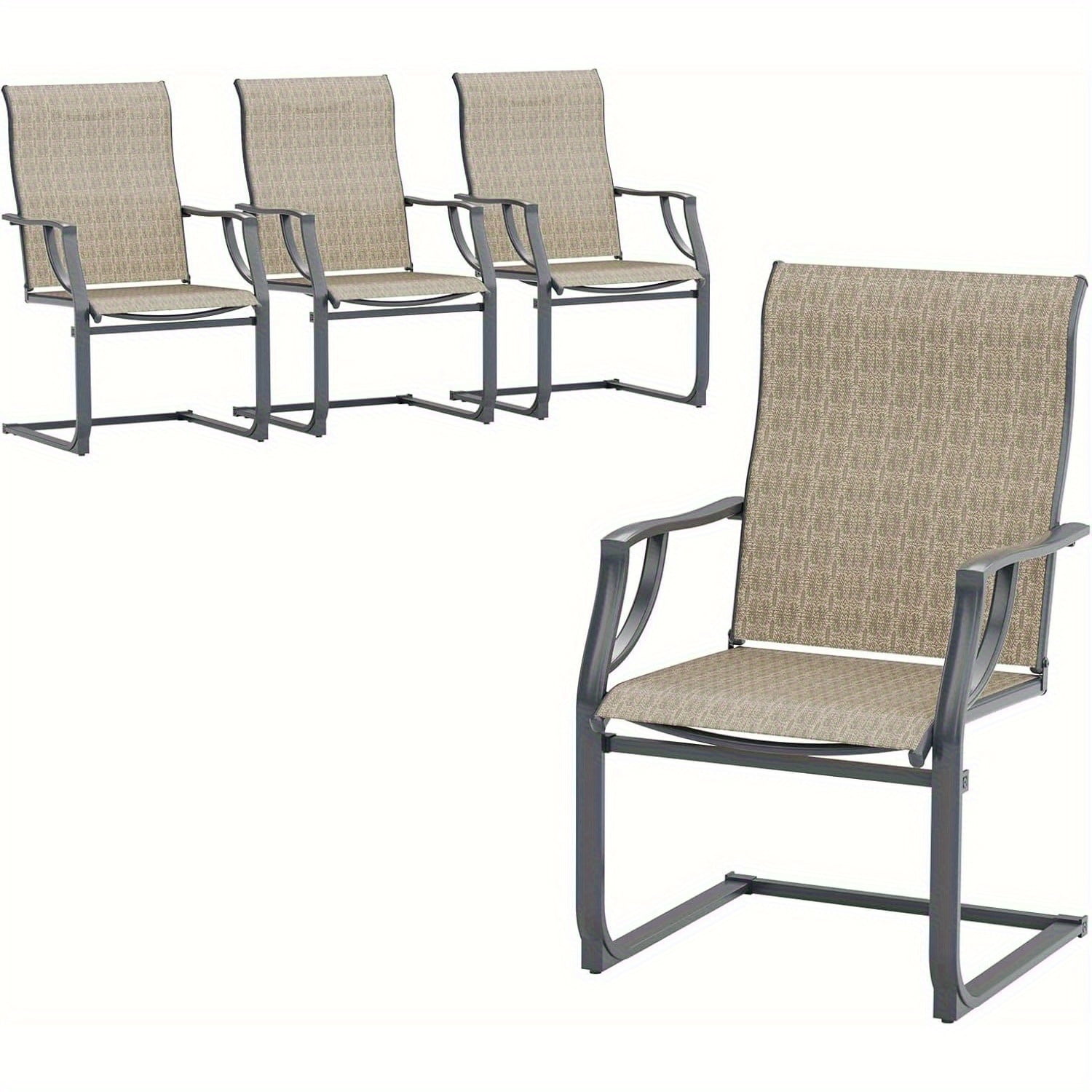 Patio Dining Chairs Set of 4, High Back Patio Chairs in All Weather ...