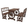 Patio Table and Chairs Set for 4, Wagon Wheel Outdoor Dining Set ...