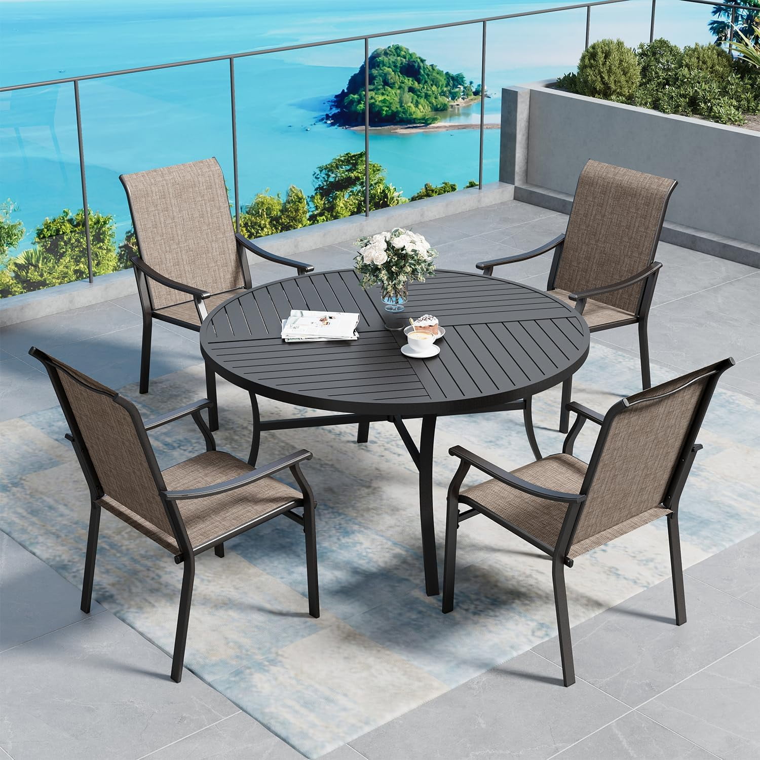 Patio Dining Sets for 4, 5 Piece Patio Table and Chairs Set of 4 ...