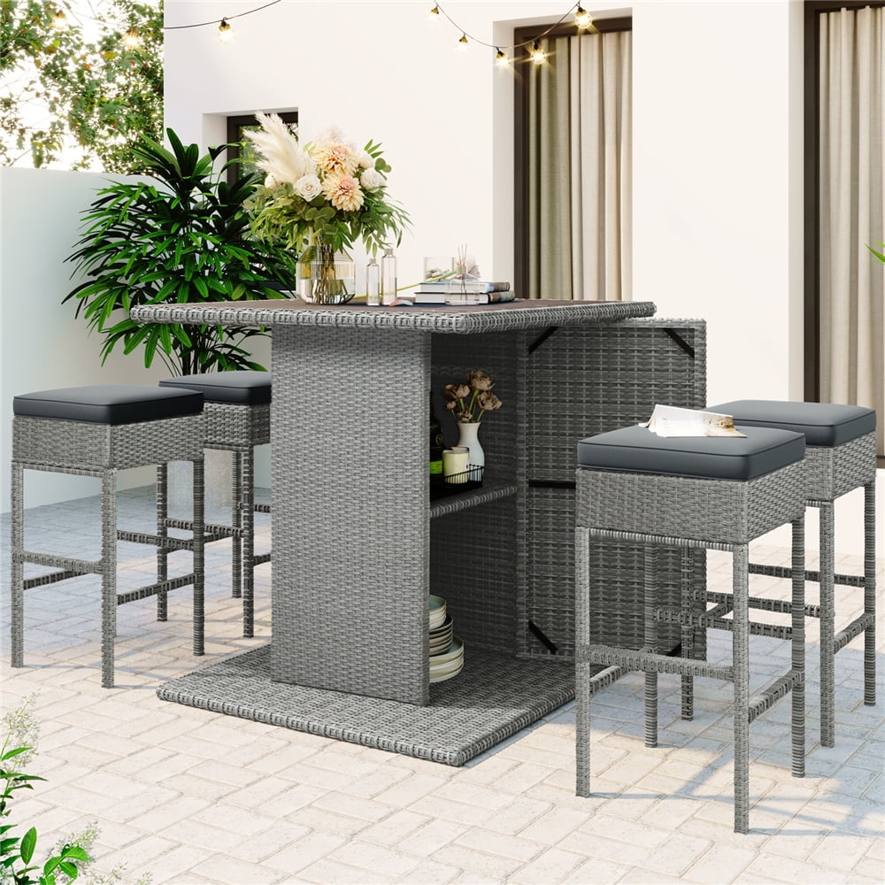 Patio Dining Sets Clearance, 5 Piece Patio Furniture Sets with Dining ...