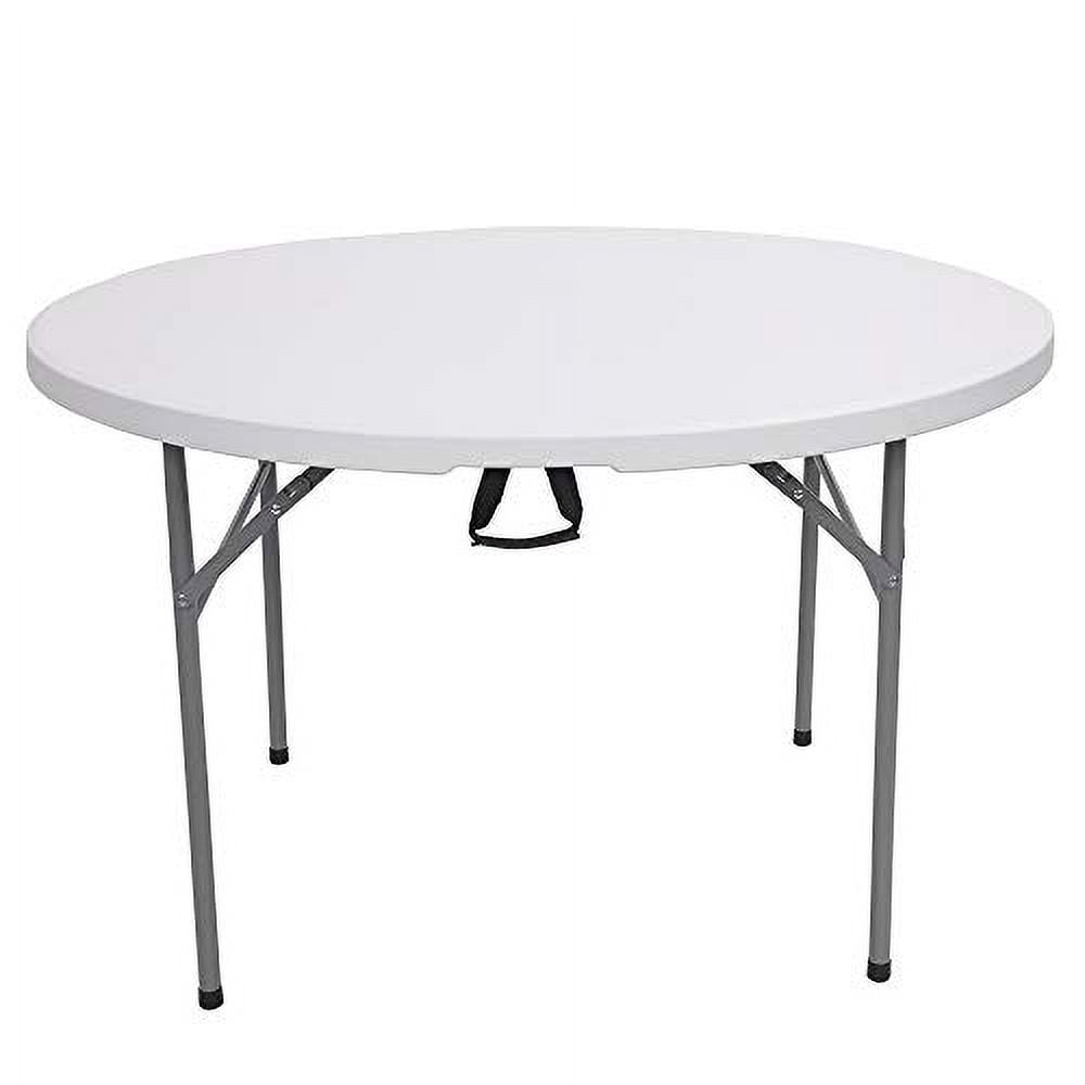 Patio Dining Table 48 Inch Fold-in-Half Round Folding Table Indoor ...