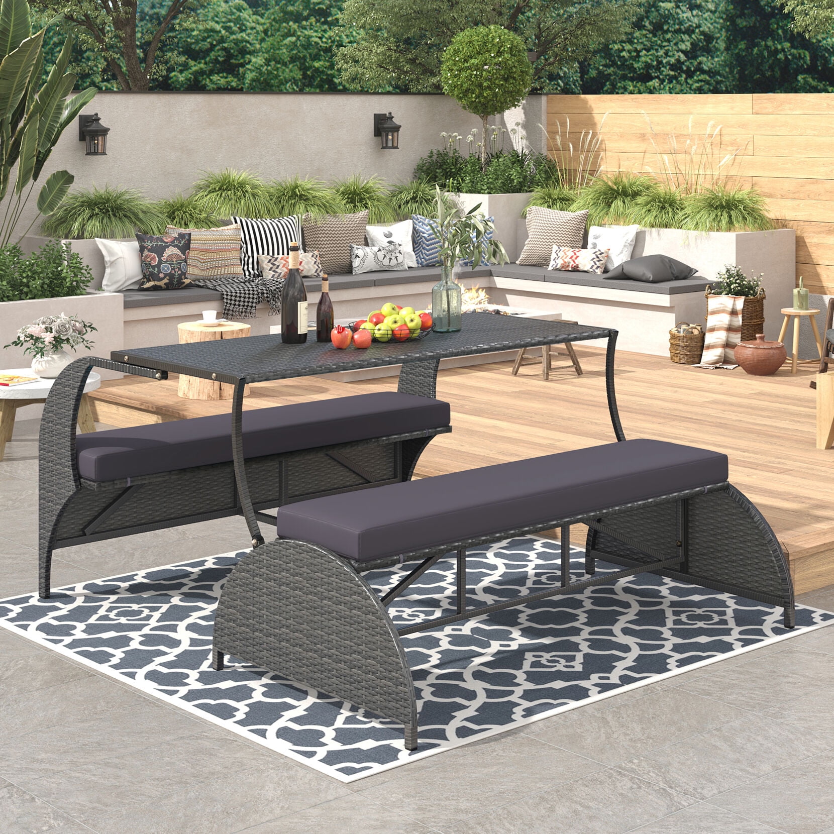 Patio Dining Table, Outdoor Table and Chairs, Versatile Outdoor ...