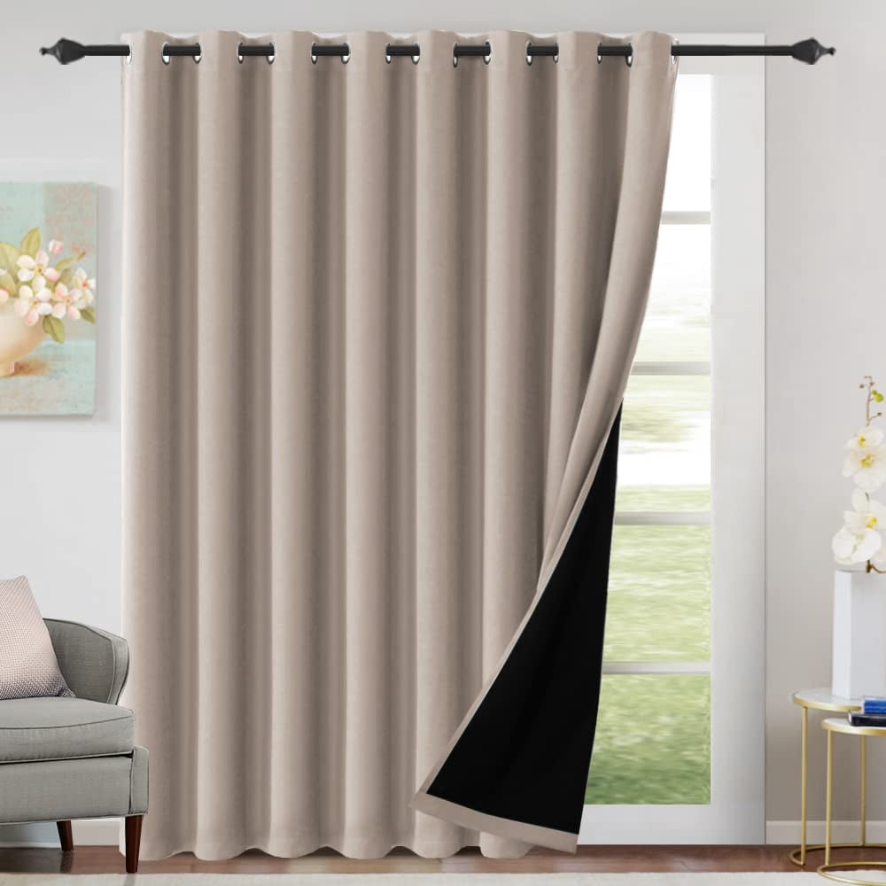 Patio Door Curtain 100% Blackout Sliding Door Curtains Thermal ...