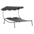 Patio Double Chaise Lounge Chair, Outdoor Wheeled Hammock Daybed with ...
