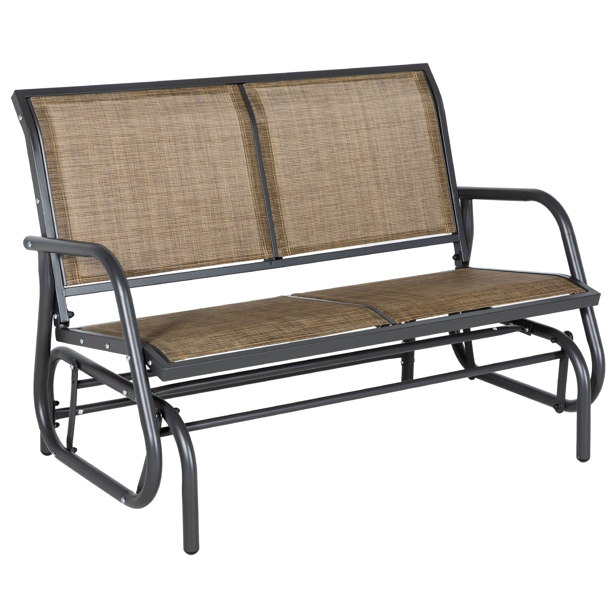 Patio Double Swing Chair Bench . 2 Outdoor Glider Rocking In Mixed ...